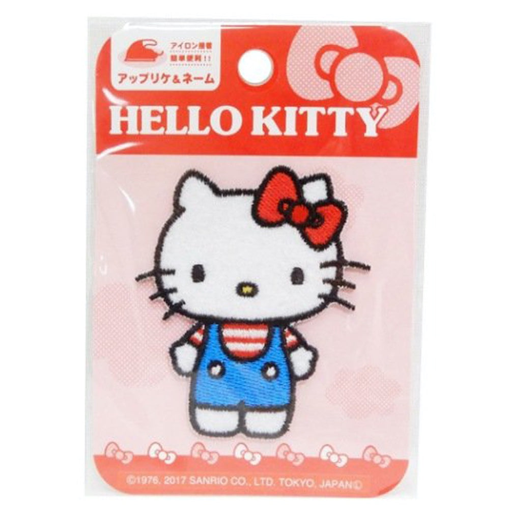 Hello Kitty Iron on Patch Blue Dungarees | Stitchbird Fabrics